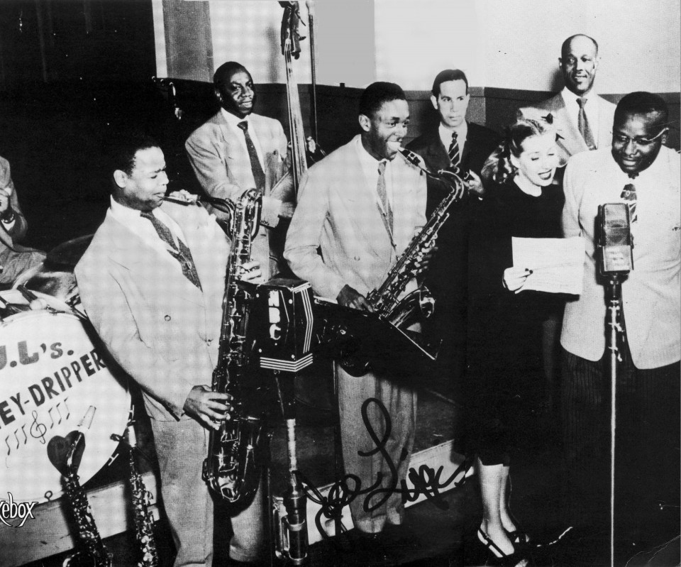 Joe Liggins (far right) and the Honeydrippers, ca. 1945.