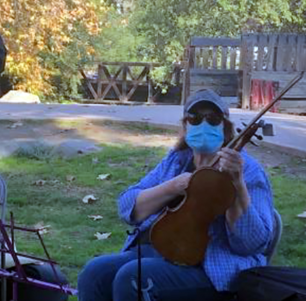 Barbara Brooks leads a limited admission, Covid-safe jam in Poway, a start!